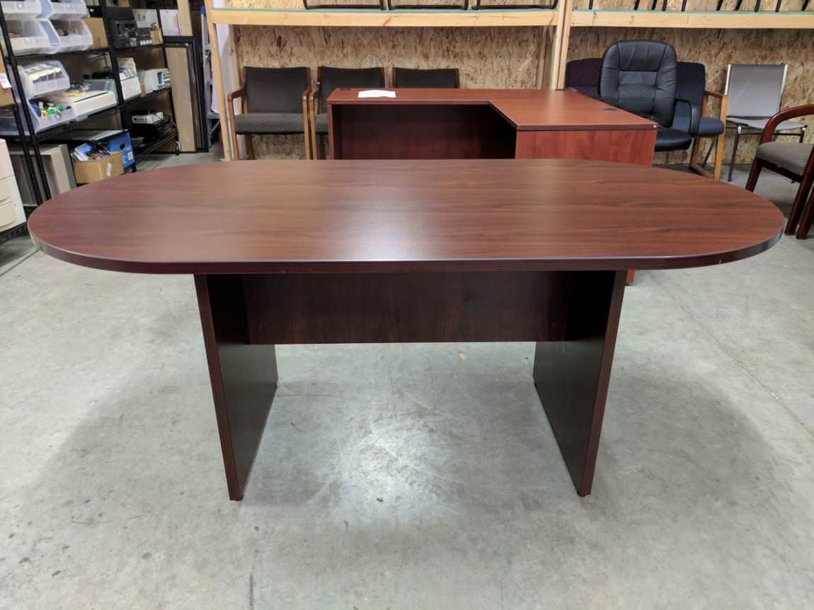 Mahogany 6 Foot Mahogany Racetrack Conference Table