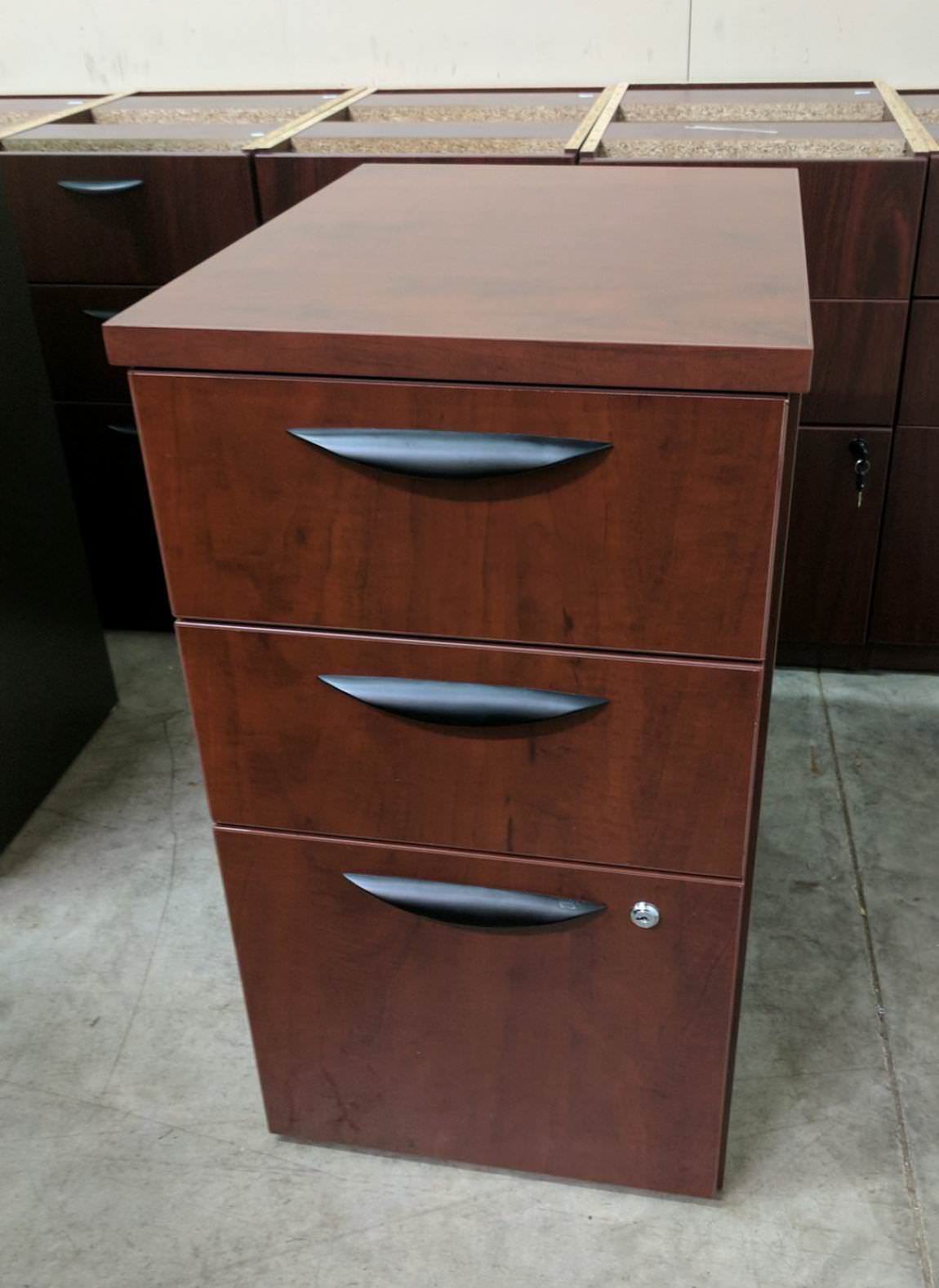 Cherry Cherry Laminate 3 Drawer Pedestal File