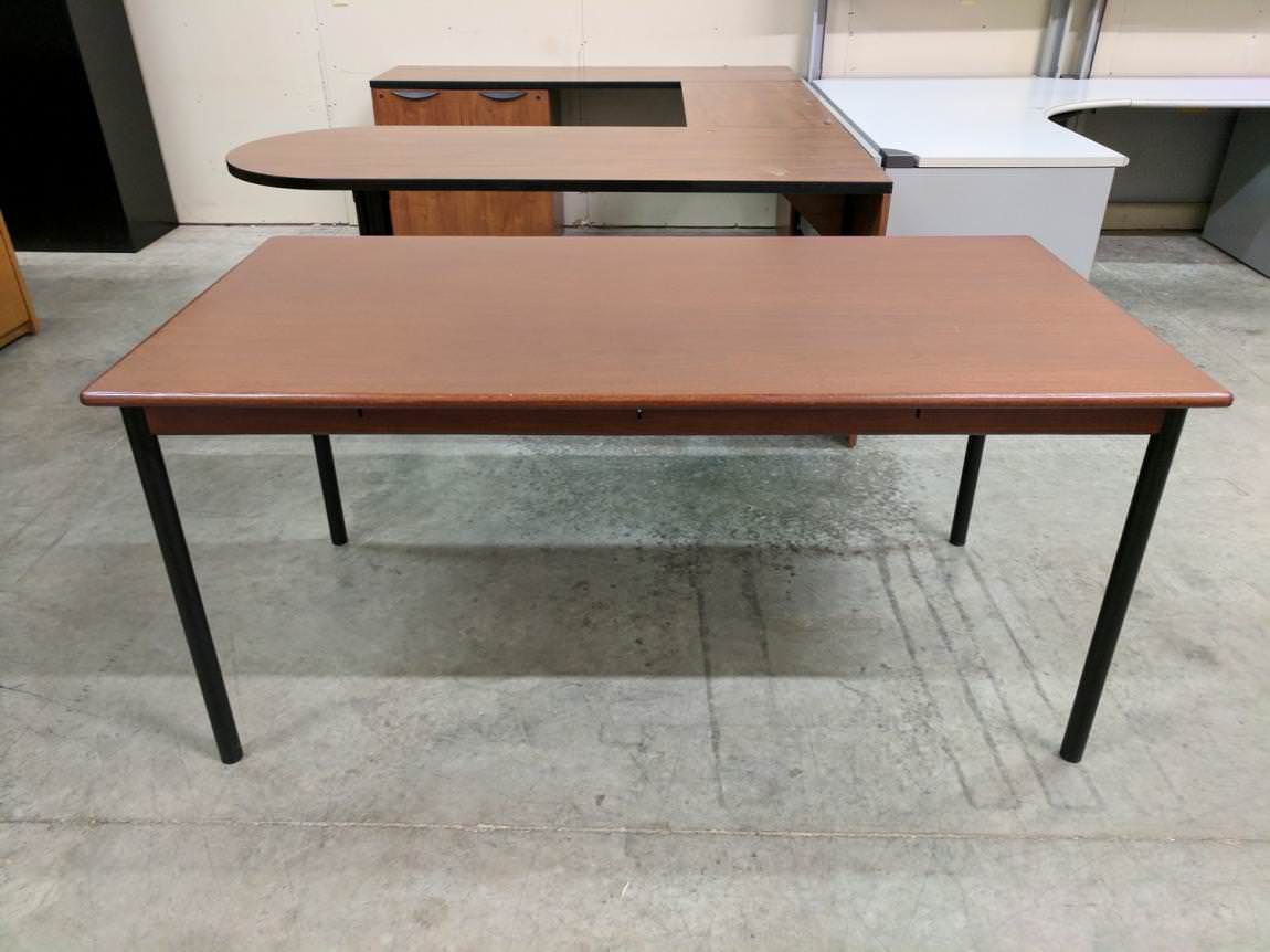 Cherry Solid Wood Cherry Table with Metal Legs - 64x32