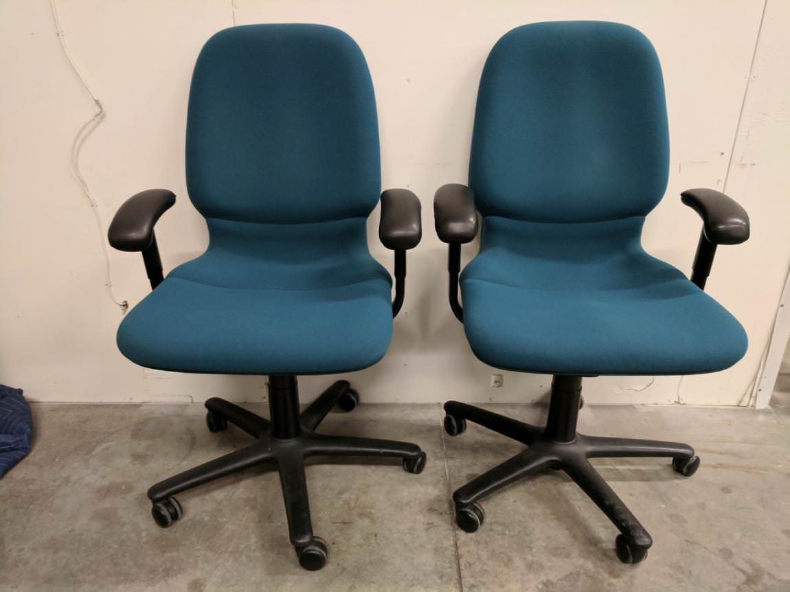 Teal Steelcase Mid-Back Rolling Office Chairs by Steelcase