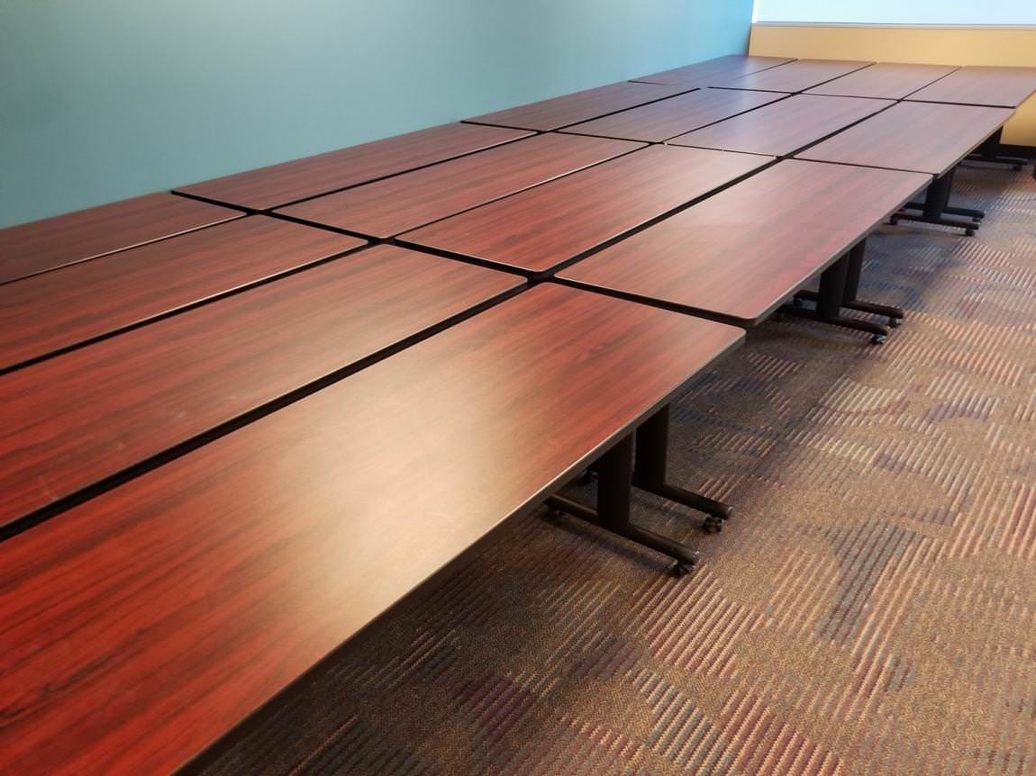 Mahogany Mahogany Laminate Rolling Training Tables - 72x24