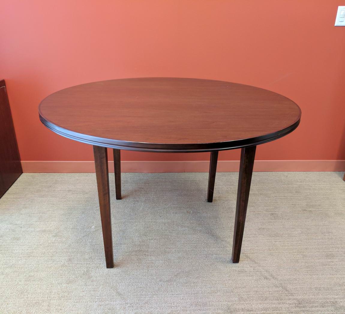 Round Solid Wood Walnut Table â€“ 48 Inch Wide