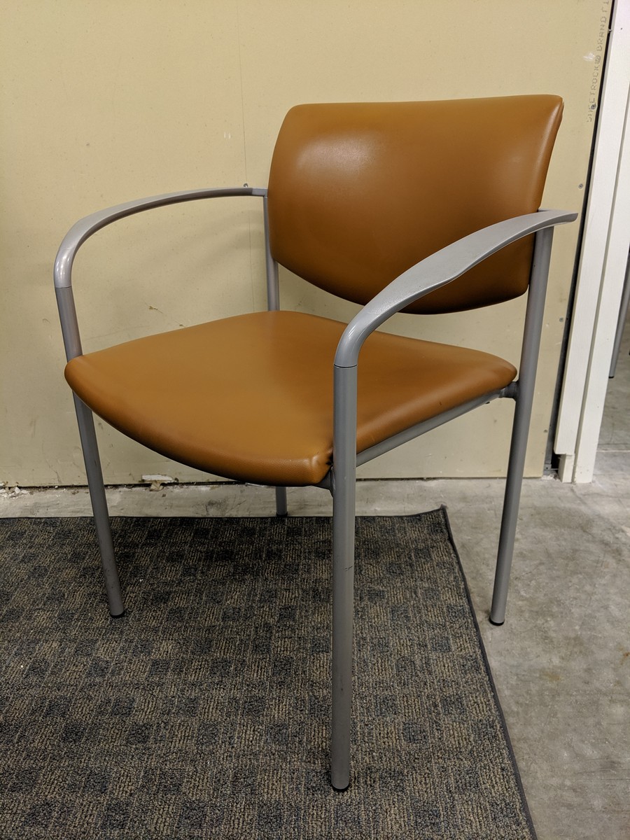 Steelcase Brown Vinyl Stacking Guest Chairs | Madison Liquidators