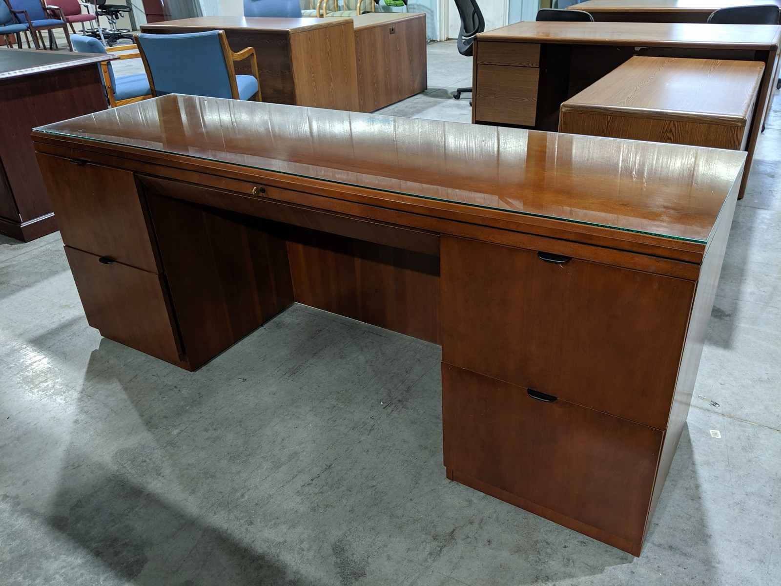 Solid Wood Cherry Desk with Drawers | Madison Liquidators